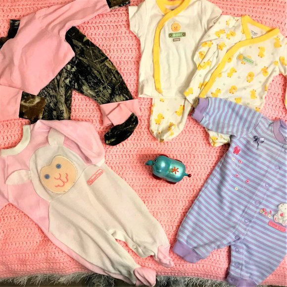 Pajamas | Girls Newborn Sleeper Bundle 4 Pieces Euc 42 | Poshmark